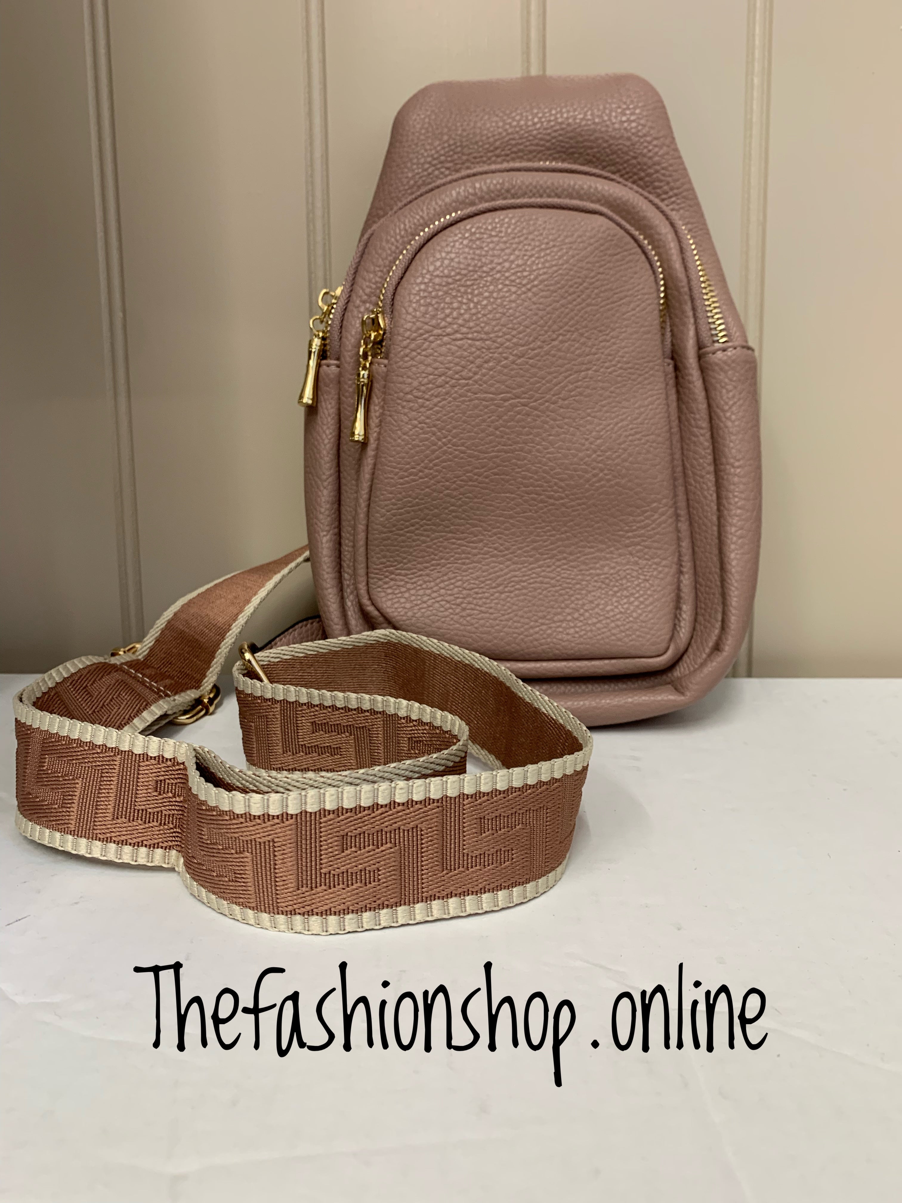 Double Zip sling bag in Pink – The Fashion Shop